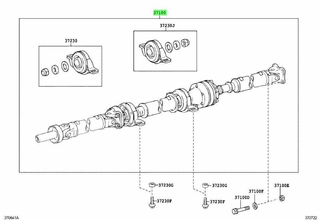 Buy Genuine Toyota 3710048030 (37100-48030) Shaft Assy, Propeller W ...