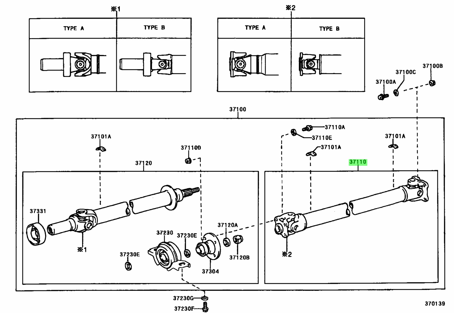 Buy Genuine Toyota 3711030351 (37110-30351) Shaft Assy, Propeller ...