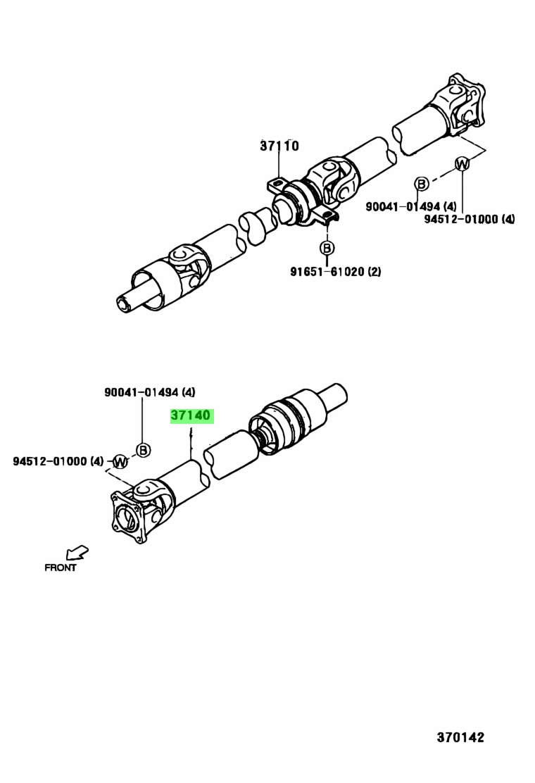 Buy Genuine Toyota 3714087404 (37140-87404) Shaft Assy, Propeller ...