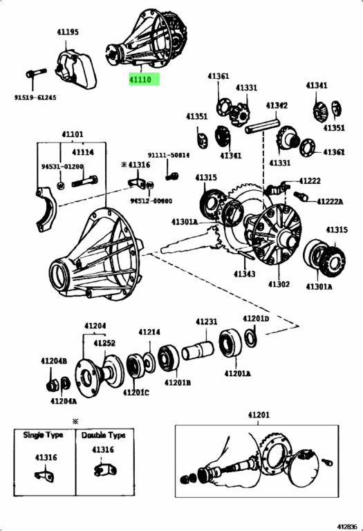 Buy Genuine Toyota 4111028070 (41110-28070) Carrier Assy, Differential ...