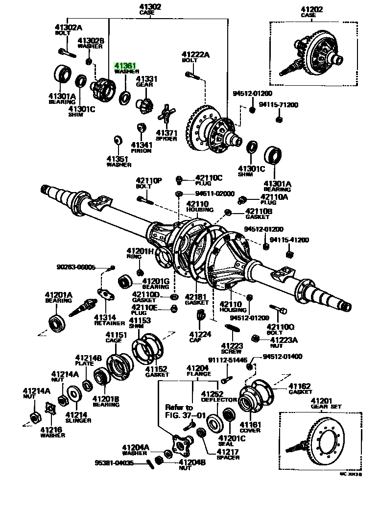 Buy Genuine Toyota 4136155010 (41361-55010) Washer, Rear Differential ...