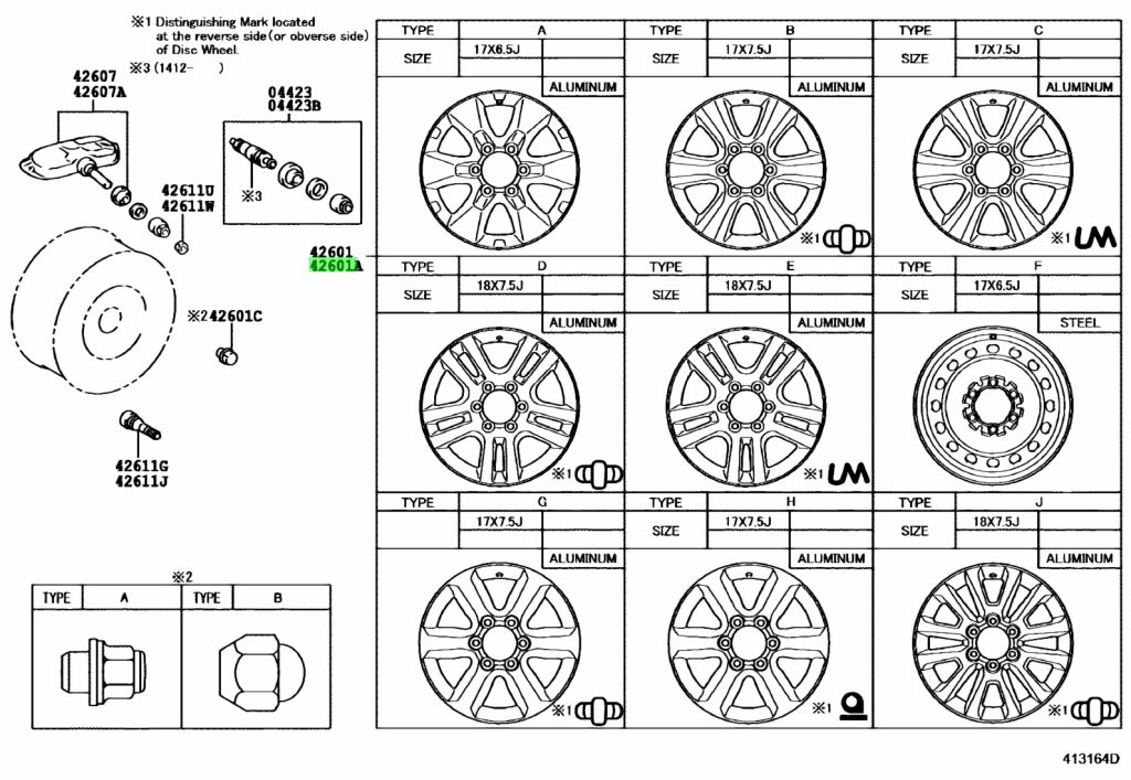 Buy Genuine Toyota 4261160B70 (42611-60B70) Wheel, Disc for Toyota Land ...