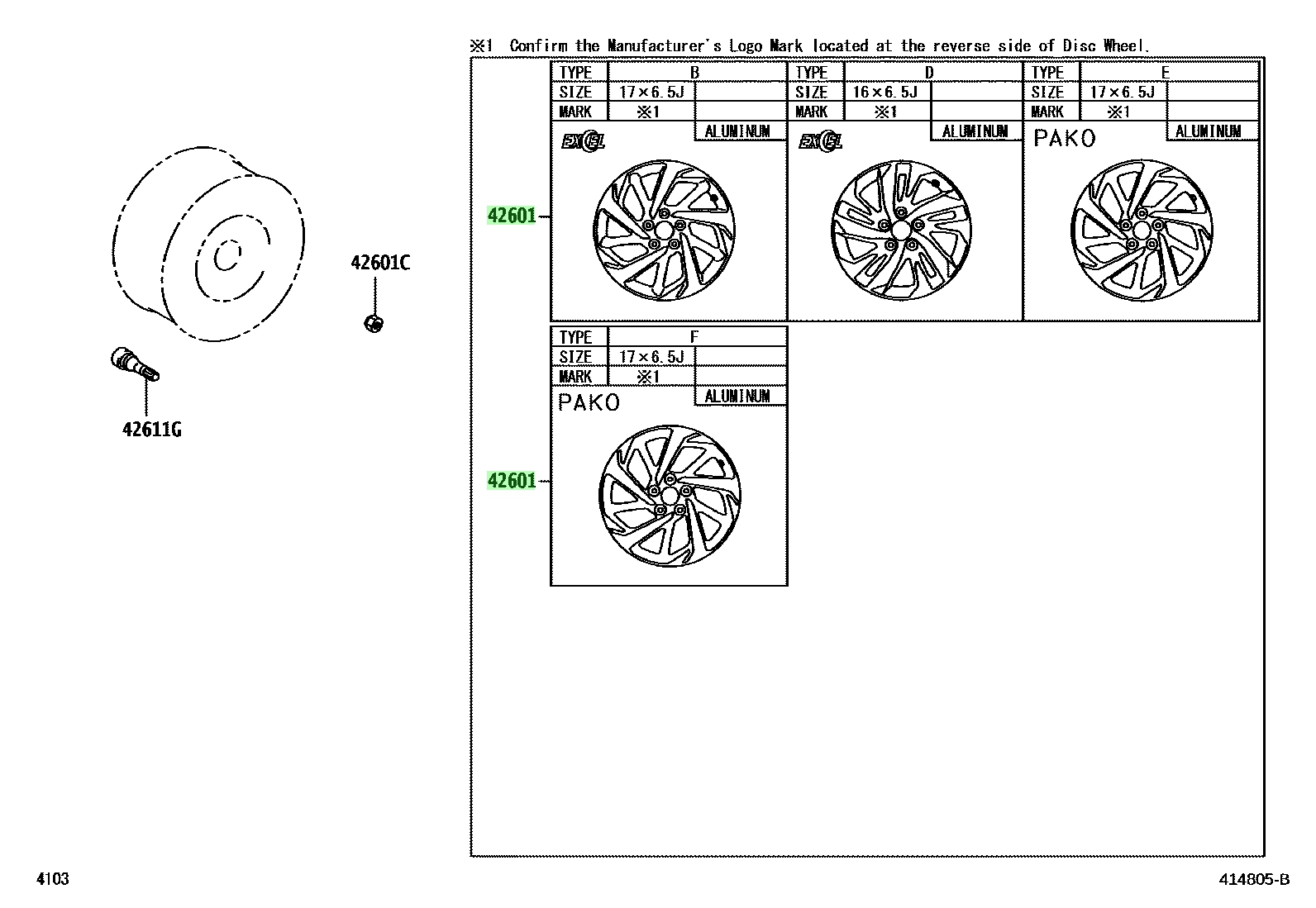 Buy Genuine Toyota 42611BZA60 (42611-BZA60) Wheel, Disc. Photos - Amayama