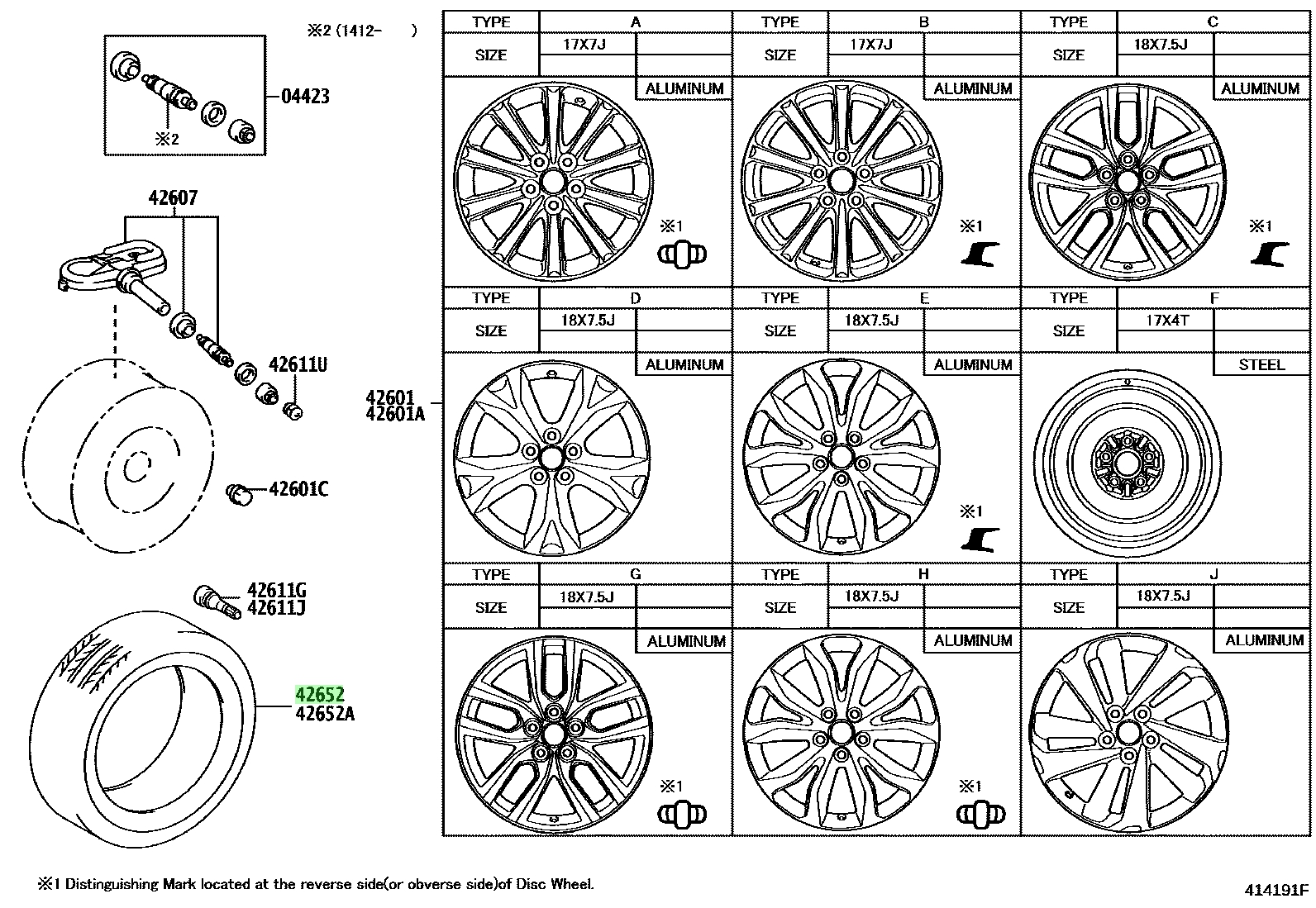 Buy Genuine Toyota 4265242632 (42652-42632) Tire. Photos - Amayama