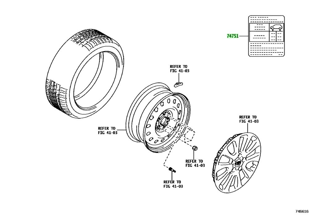 Buy Genuine Toyota 42661WC010 (42661-WC010) Label, Tire Pressure ...