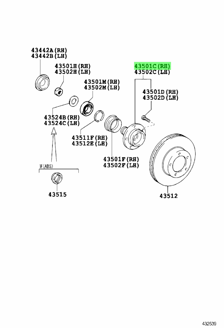 Buy Genuine Toyota 435020K090 (43502-0K090) Hub Sub-Assy, Front Axle ...