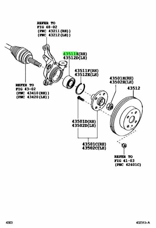 Buy Genuine Toyota 43560B1011 (43560-B1011) Bearing. Prices, fast ...
