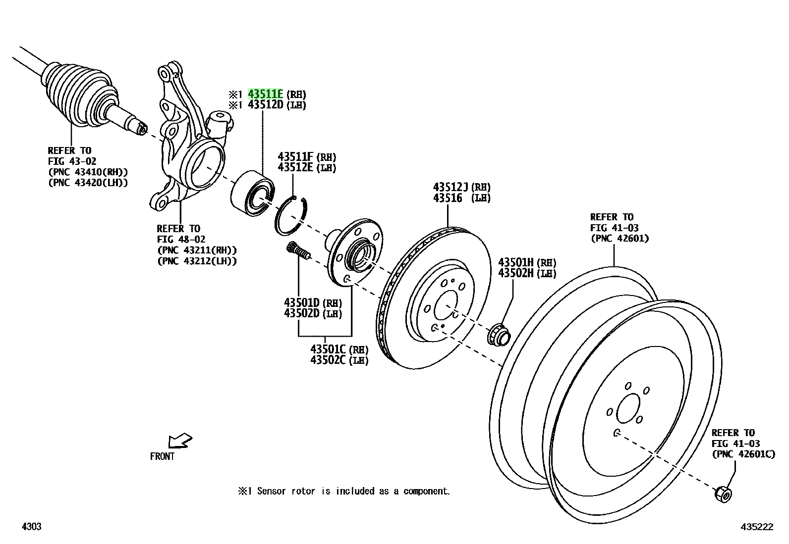 Buy Genuine Toyota 43560BZ120 (43560-BZ120) Bearing (For Front Axle Hub ...