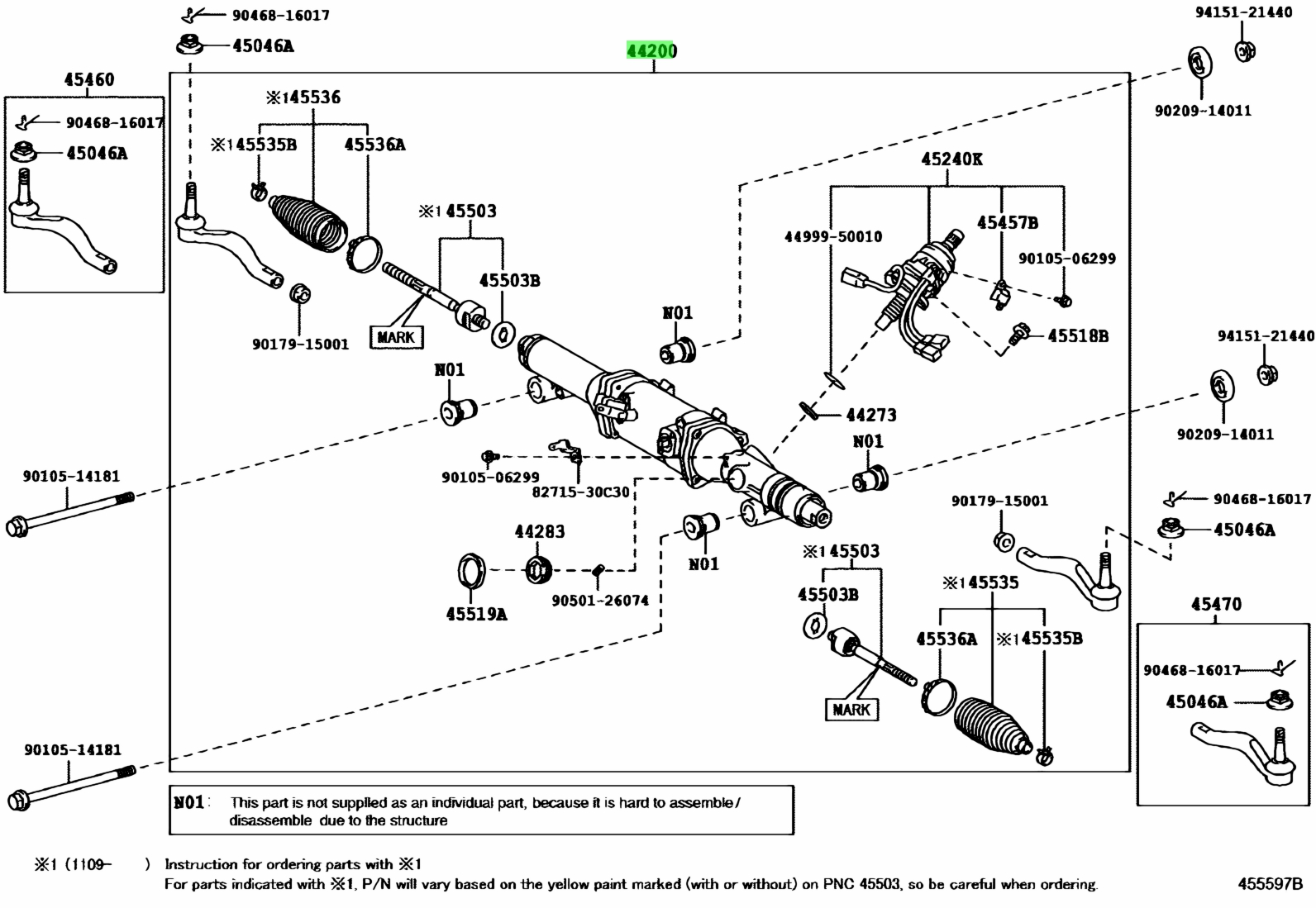 Buy Genuine Toyota 4420050361 (44200-50361) Link Assy, Power Steering ...