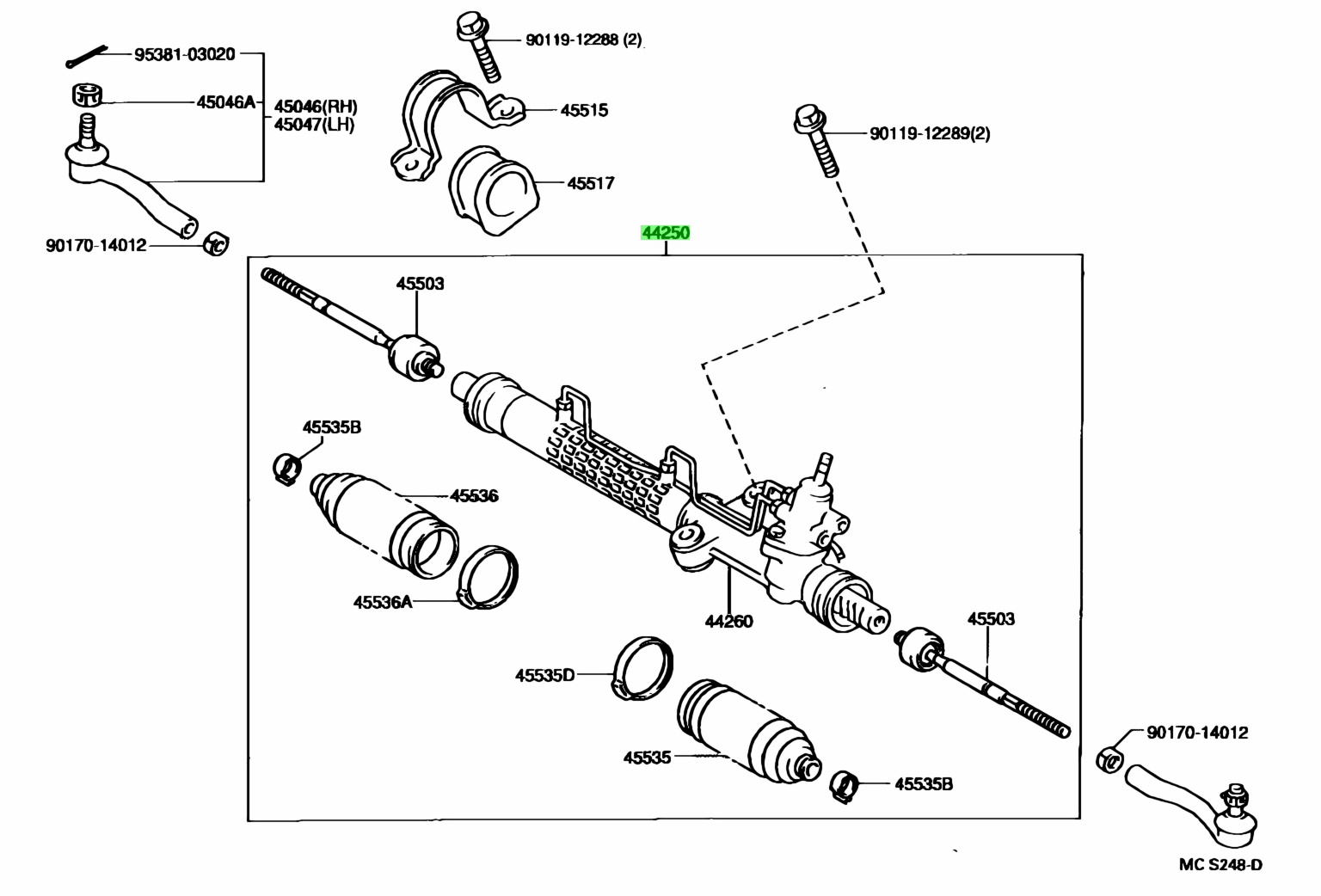 Buy Genuine Toyota 4425020581 (44250-20581) Gear Assy, Power Steering ...