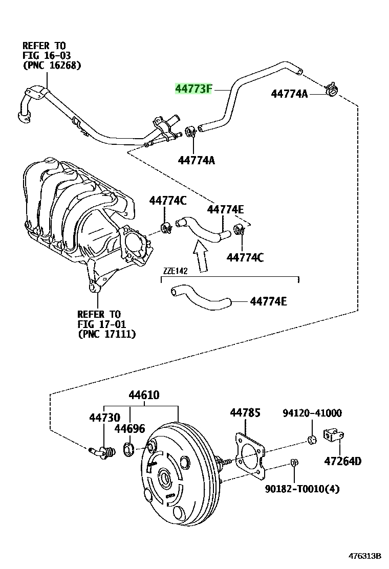 Buy Genuine Toyota 4477302120 (44773-02120) Hose, Union To Check Valve ...