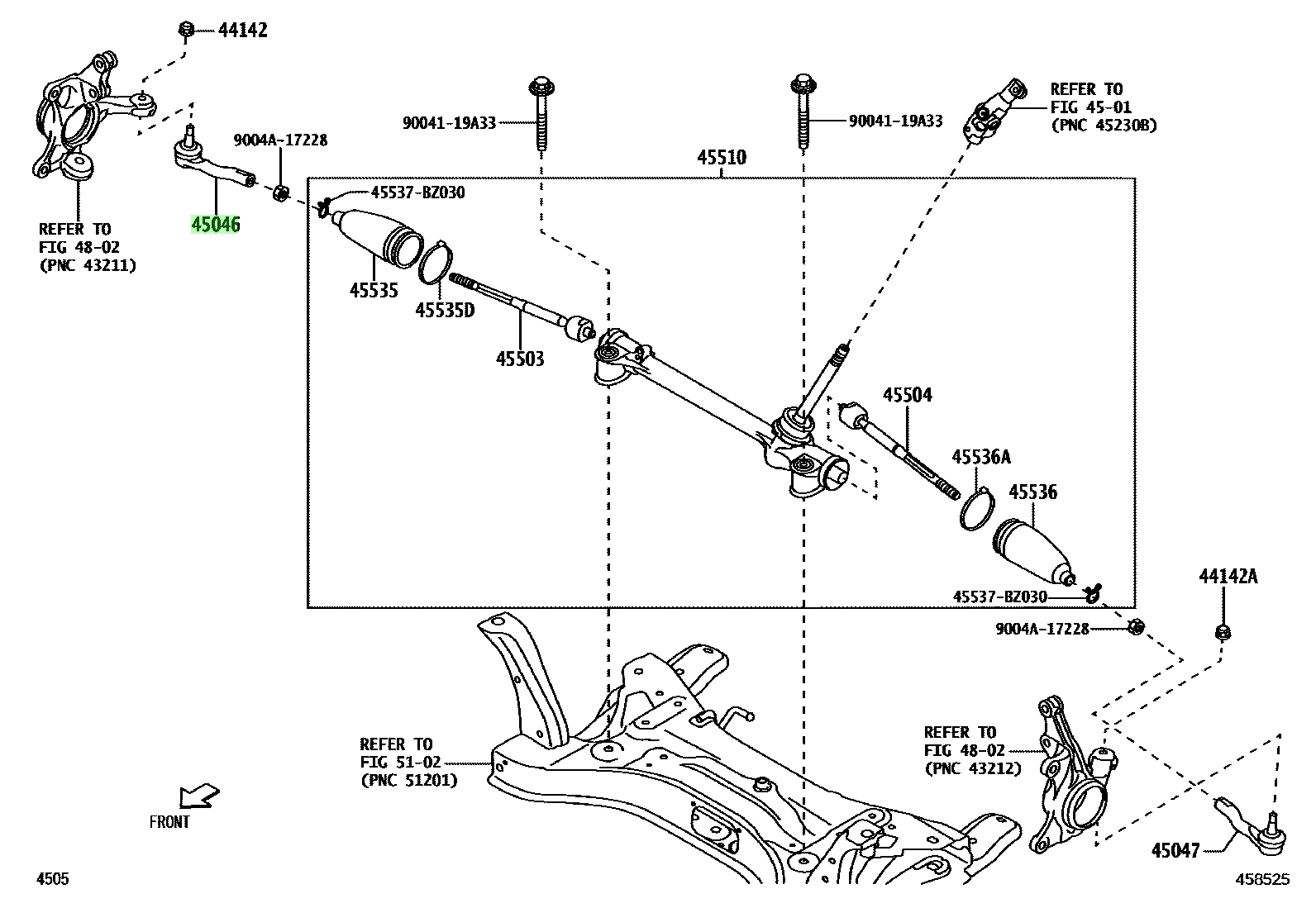 Buy Genuine Toyota 45046BZ290 (45046-BZ290) End Sub-Assy, Tie Rod, Rh ...