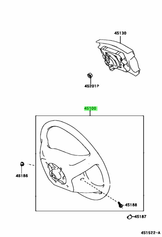 Buy Genuine Toyota 4510006150C0 (45100-06150-C0) Wheel Assy, Steering ...