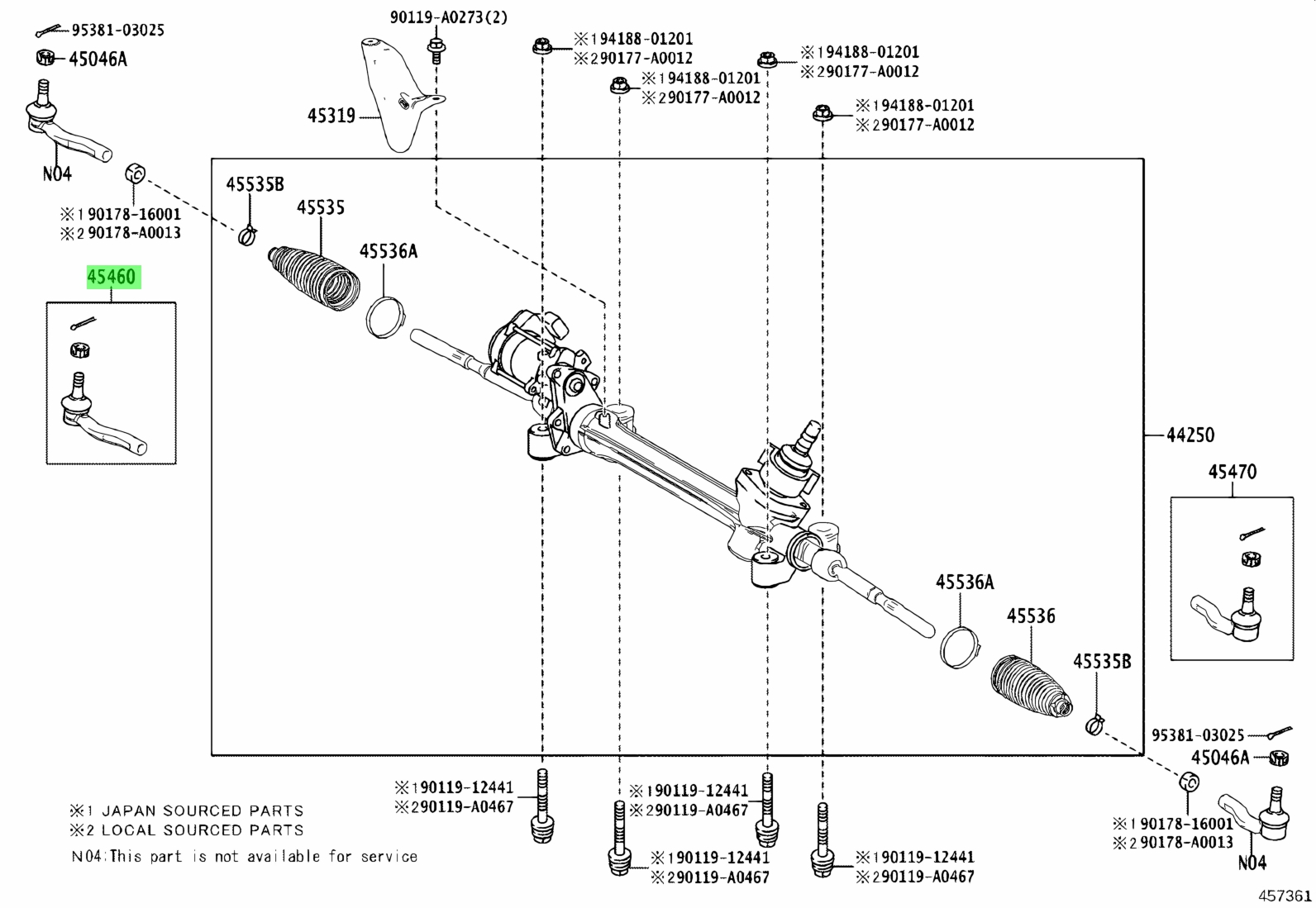 Buy Genuine Toyota 4546009280 (45460-09280) Rod Assy, Tie, Rh. Prices ...