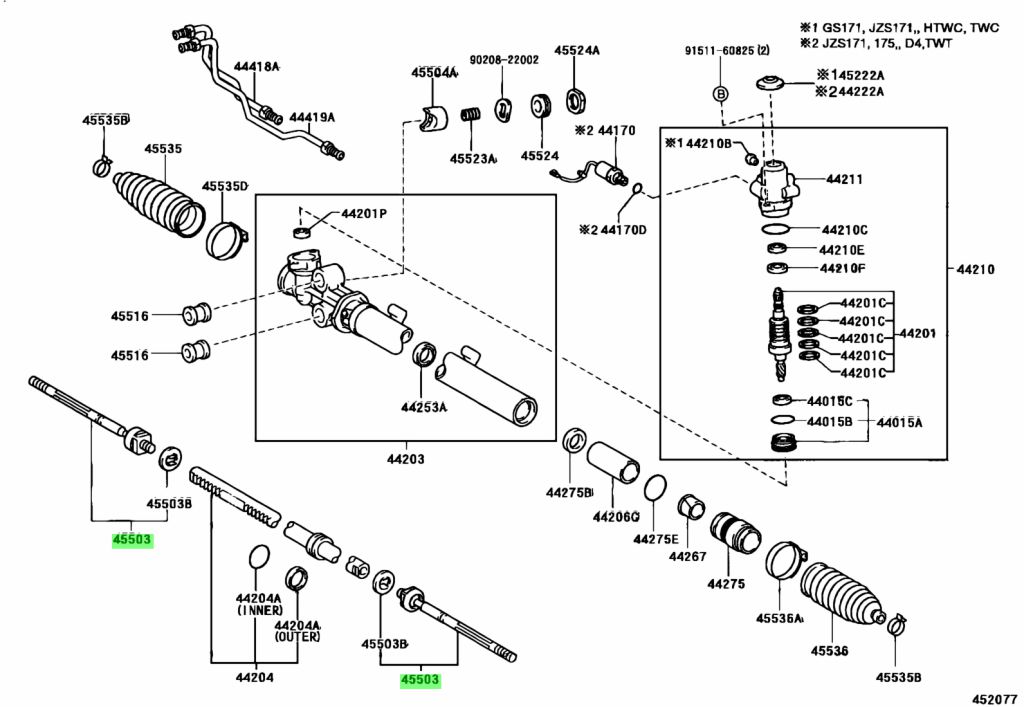 Buy Genuine Toyota 4550339155 (45503-39155) End Sub-Assy, Steering Rack ...
