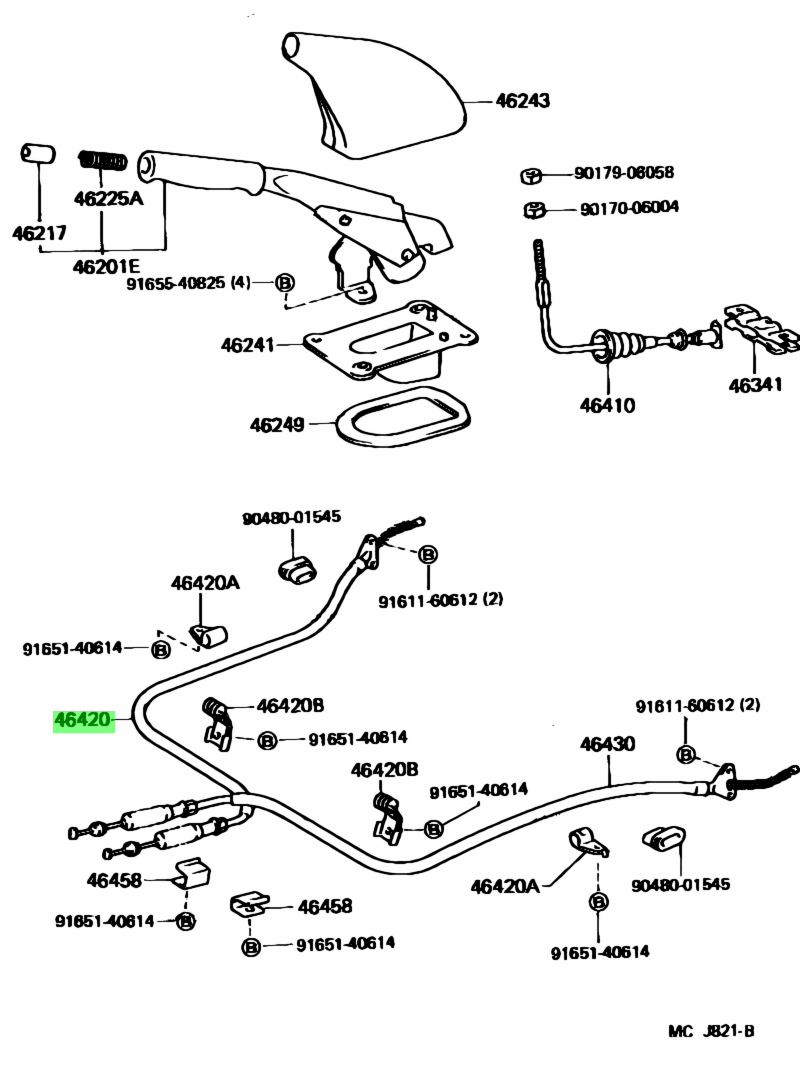Buy Genuine Toyota 4642010160 (46420-10160) Cable Assy, Parking Brake ...