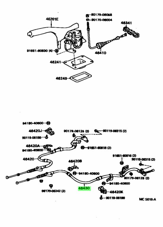 Купить Toyota 4643020460 (46430-20460) Трос Ручного Тормоза Lh Toyota ...