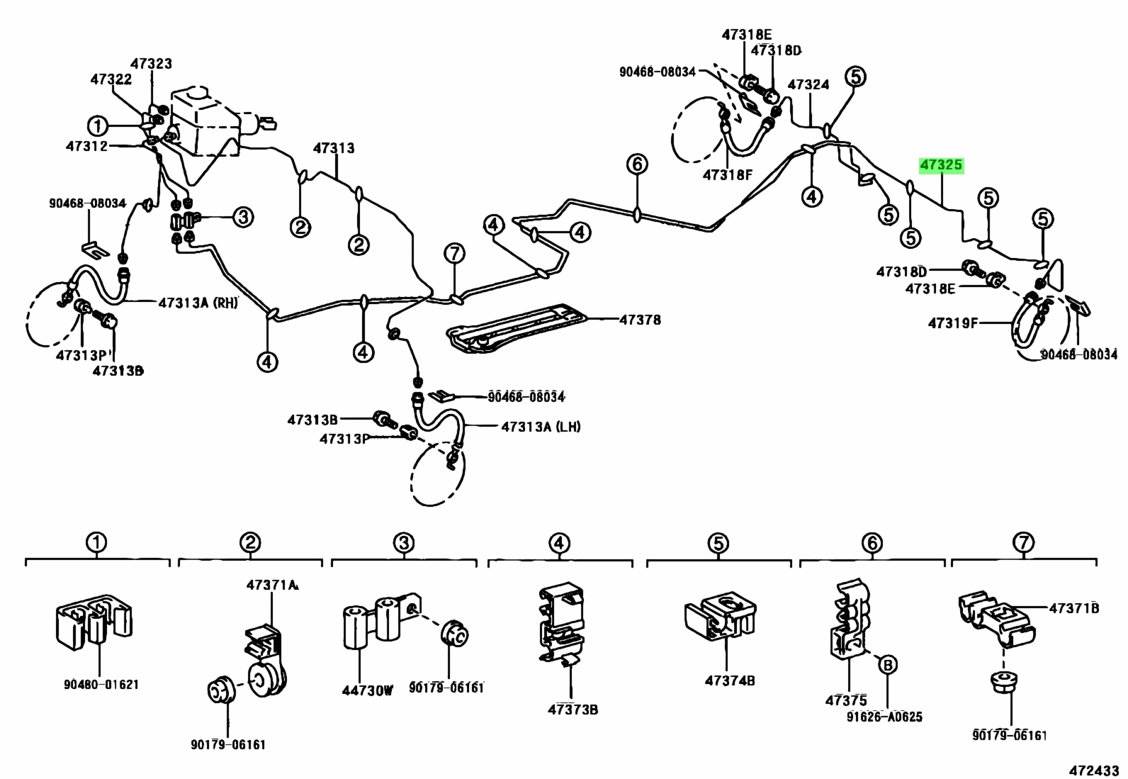 Купить Toyota 4732524020 (47325-24020) Tube, Rear Brake, No.5. Цены ...
