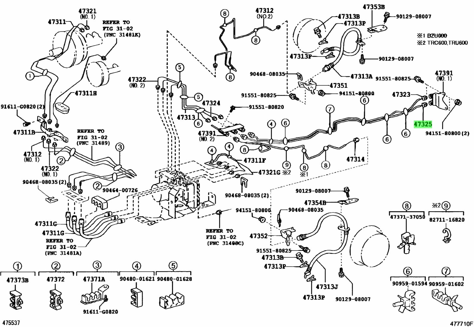 Buy Genuine Toyota 4732537580 (47325-37580) Tube, Rear Brake, No.5 ...