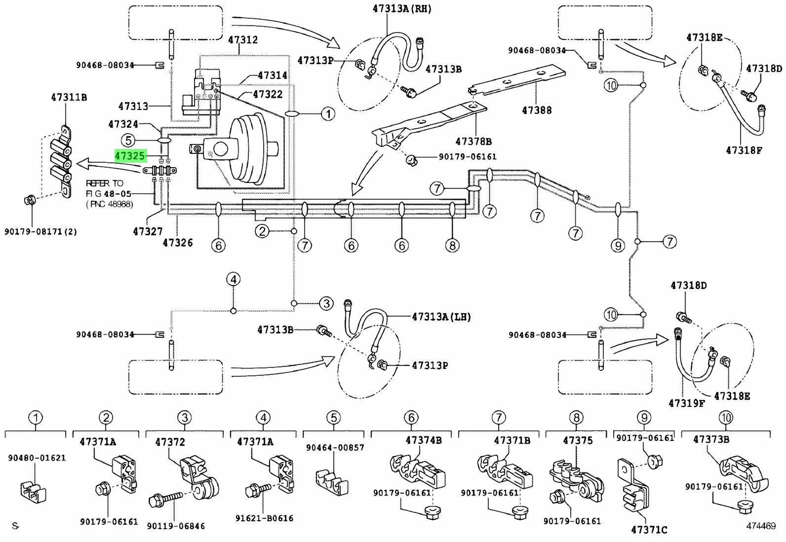 Buy Genuine Toyota 4732540070 (47325-40070) Tube, Rear Brake, No.5 for ...