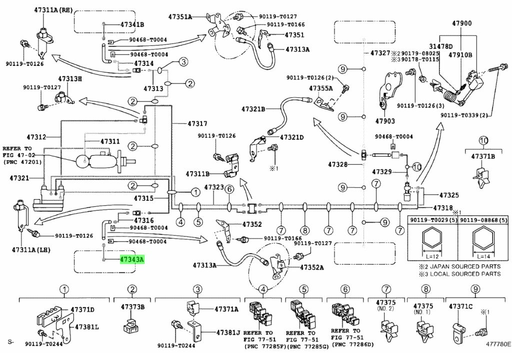 Купить Toyota 473430K010 (47343-0K010) Трубка Масляная Металл. Цены ...
