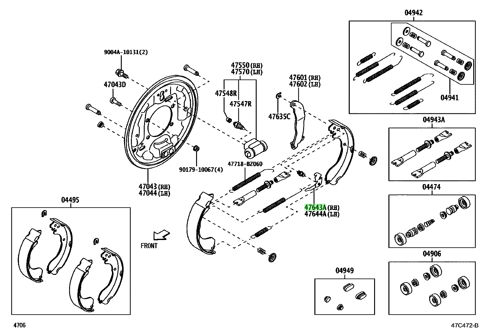 Buy Genuine Toyota 47643BZ090 (47643-BZ090) Lever, Rear Brake Automatic ...