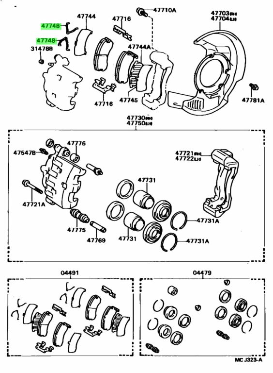 Buy Genuine Toyota 4774820020 (47748-20020) Spring, Anti-Rattle. Prices ...
