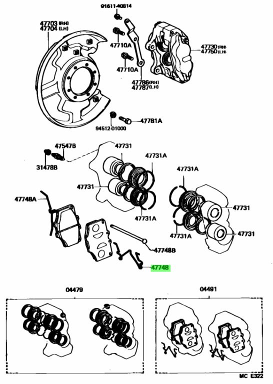 Buy Genuine Toyota 4774860010 (47748-60010) Spring, Anti-Rattle, No.1 ...