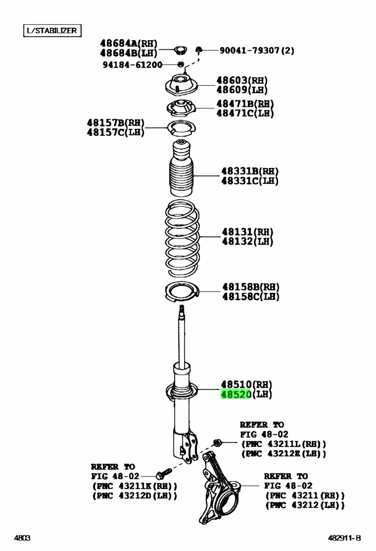 Buy Genuine Toyota 48520B1180 (48520-B1180) Absorber Assy, Shock, Front ...