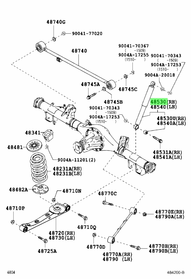 Buy Genuine Toyota 48530BZ090 (48530-BZ090) Absorber Assy, Shock, Rear ...