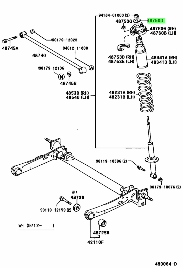 Buy Genuine Toyota 4859710010 (48597-10010) Retainer (For Rear Support ...