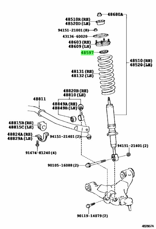 Buy Genuine Toyota 4859760120 (48597-60120) Retainer, Shock Absorber ...
