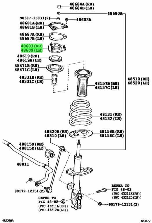 Buy Genuine Toyota 4860928040 (48609-28040) Support Sub-Assy, Front ...