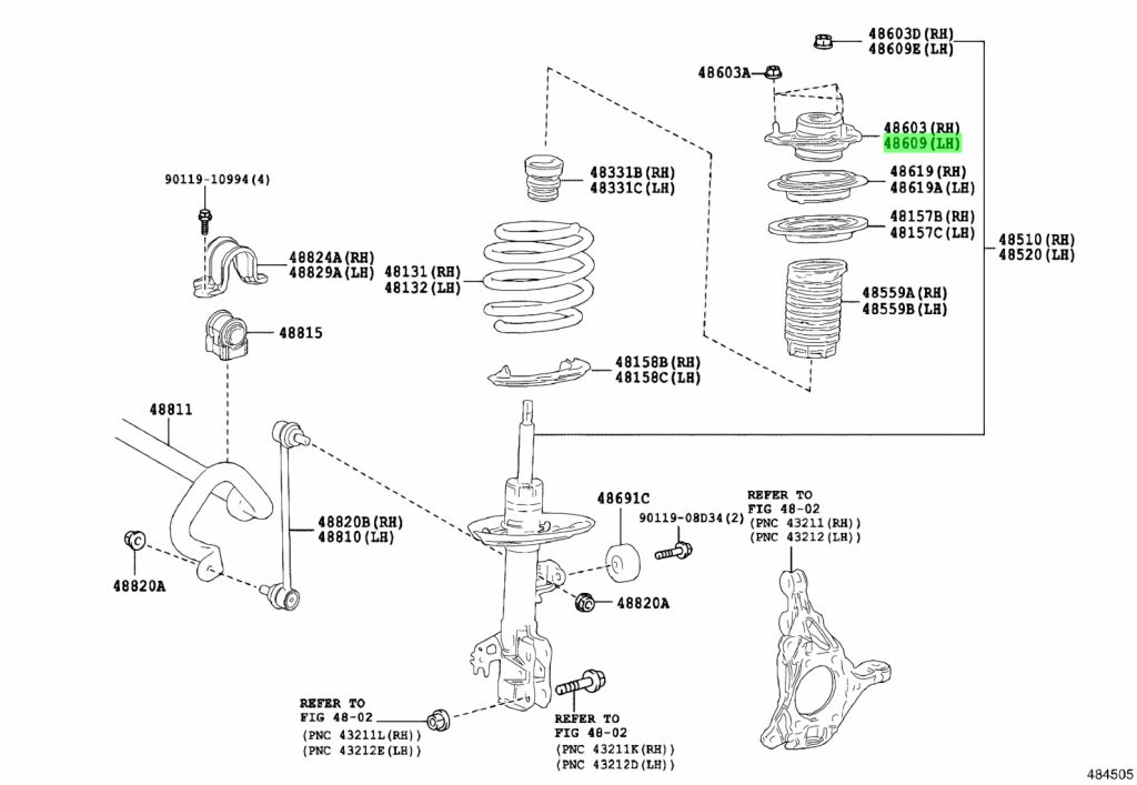 Купить Toyota 4860933260 (48609-33260) Опора для Toyota Camry. Цены ...