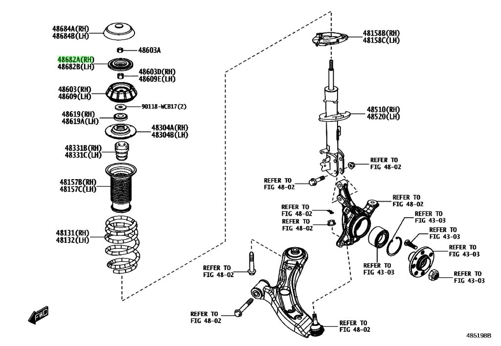 Buy Genuine Toyota 48682WC002 (48682-WC002) Support, Front Suspension ...