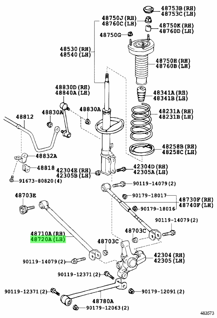 Buy Genuine Toyota 4871006130 (48710-06130) Arm Assy, Rear Suspension ...