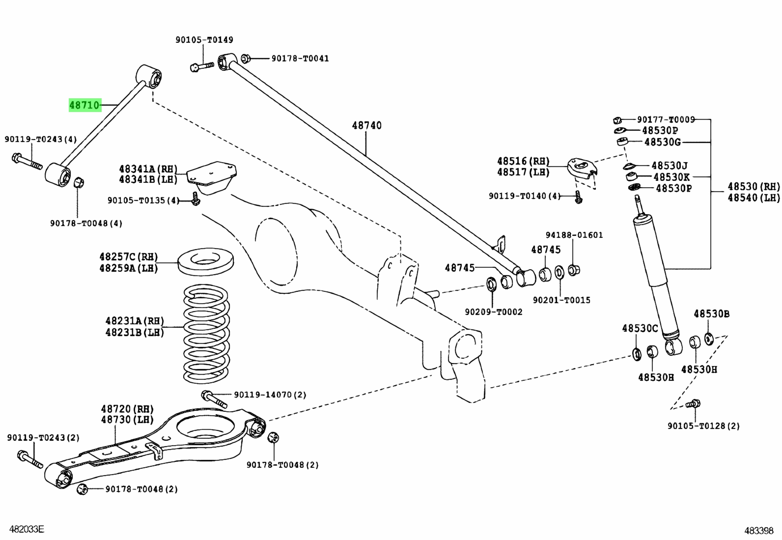 Buy Genuine Toyota 487100K050 (48710-0K050) Arm Assy, Upper Control for ...