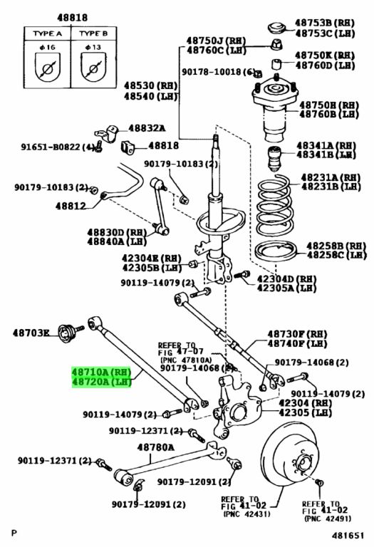 Buy Genuine Toyota 4871048040 (48710-48040) Arm Assy, Rear Suspension ...