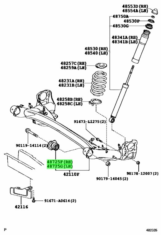 Buy Genuine Toyota 4872528080 (48725-28080) Bush, Rear Axle Carrier ...