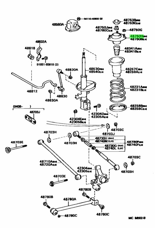 Buy Genuine Toyota 4875032070 (48750-32070) Support Assy, Rear ...