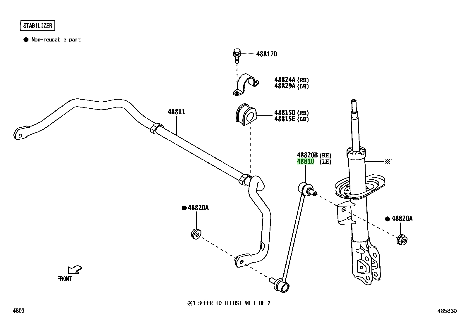 Buy Genuine Toyota 48820BZ130 (48820-BZ130) Link Assy, Front Stabilizer ...