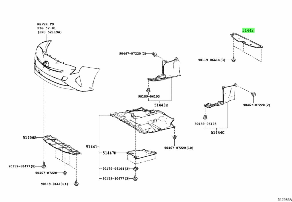 Buy Genuine Toyota 5144247030 (51442-47030) Cover, Engine Under, No.2 ...