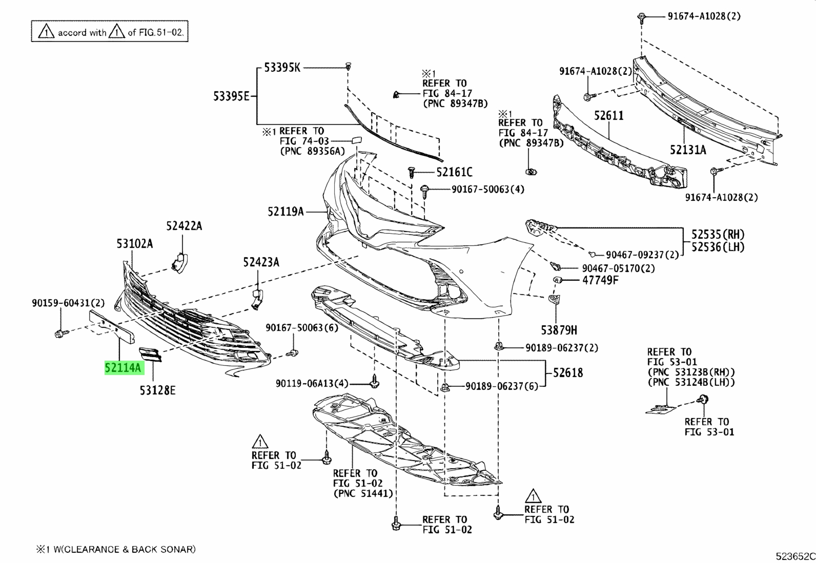 Buy Genuine Toyota 5211433430 (52114-33430) Bracket, Front Bumper ...
