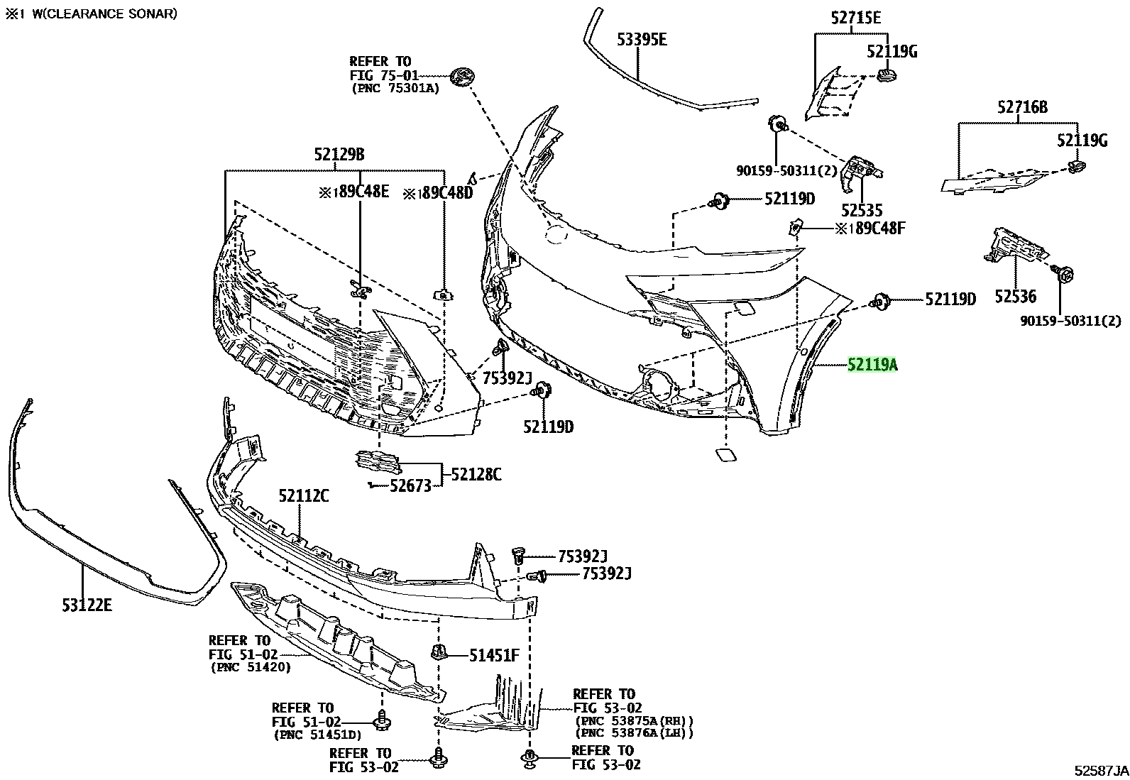 Buy Genuine Toyota 52119F4922 (52119-F4922) Cover, Front Bumper for ...