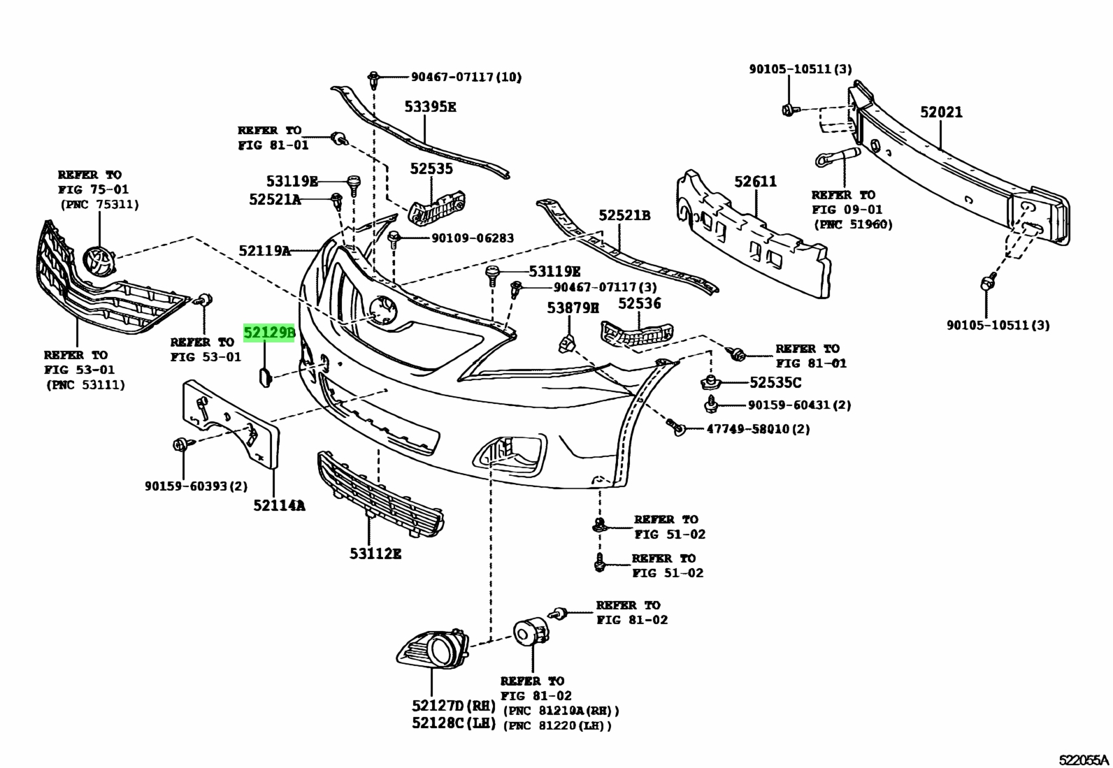  Toyota 5212933020B0 52129 33020 B0 