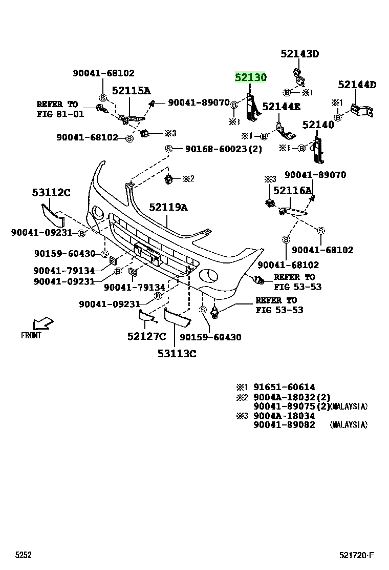 Buy Genuine Toyota 52130BZ050 (52130-BZ050) Bracket Assy, Front Bumper ...