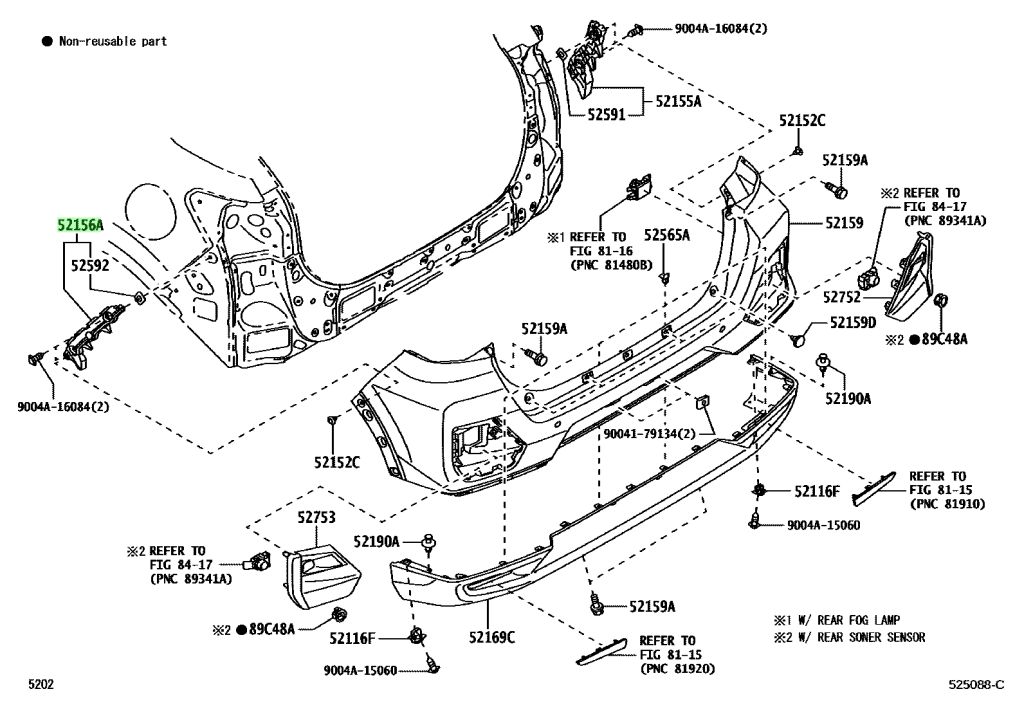 Buy Genuine Toyota 52156BZ190 (52156-BZ190) Support, Rear Bumper Side ...