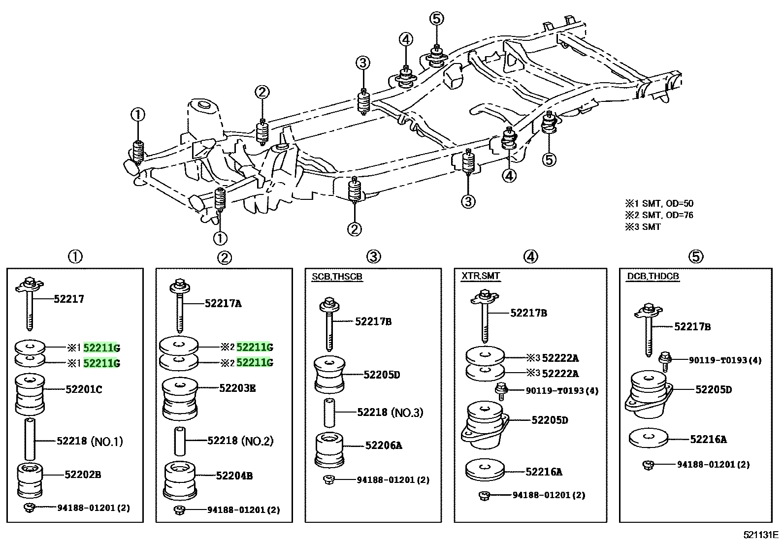 Buy Genuine Toyota 522A40K010 (522A4-0K010) Spacer, Cab Front Mounting ...