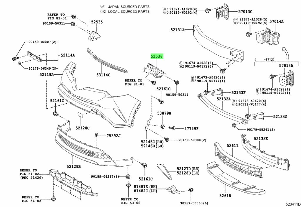 Buy Genuine Toyota 52536F4010 (52536-F4010) Retainer, Front Bumper Side ...