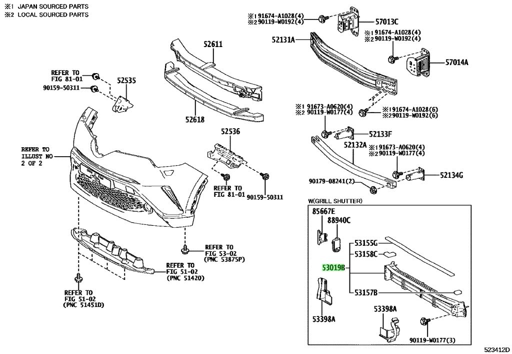 Buy Genuine Toyota 5301910020 (53019-10020) Shutter Sub-Assy, Radiator ...